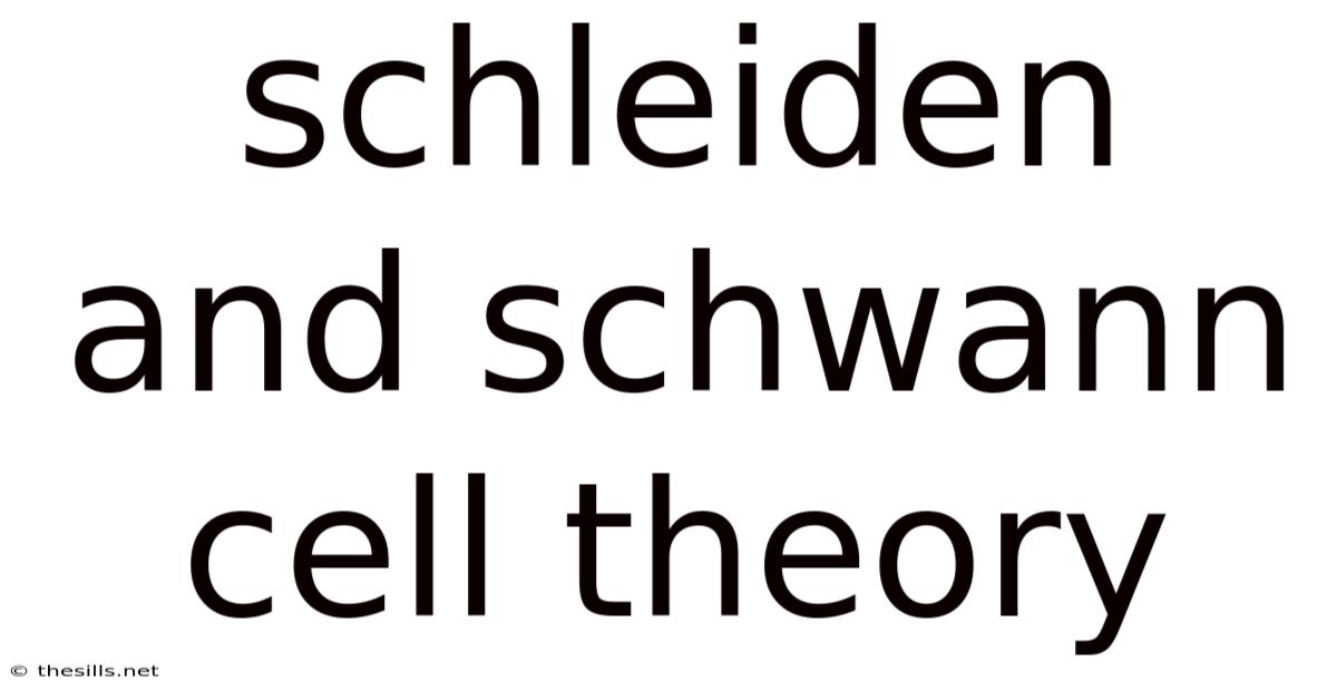Schleiden And Schwann Cell Theory